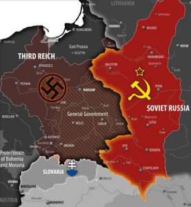 World War II Central Europe map (before Third Reich invasion on Soviet ...
